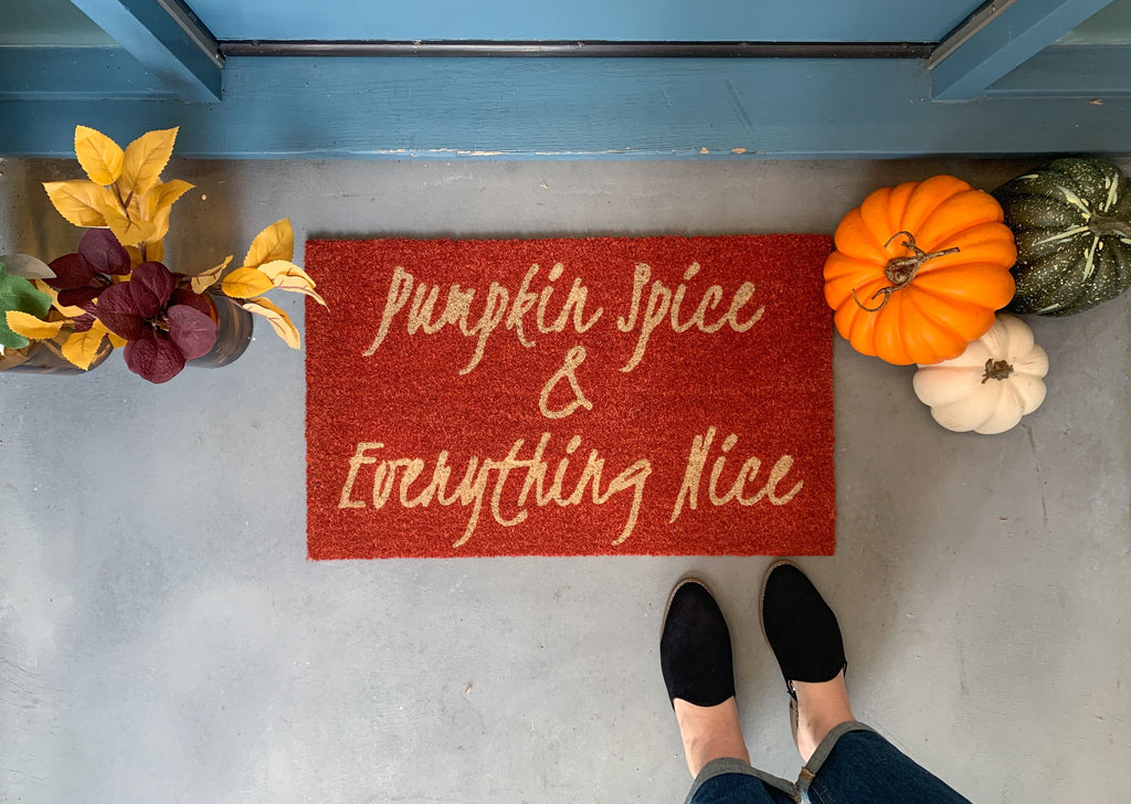 Pumpkin Spice Fall Door Mat | Outdoor Doormats | Nickel Designs