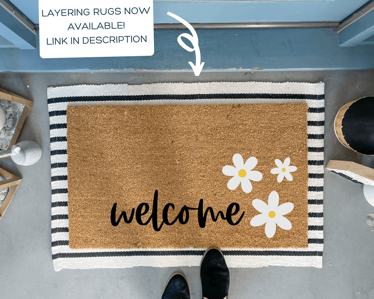 Daisy Coir Doormat | Summer Doormats and Decor | Nickel Designs