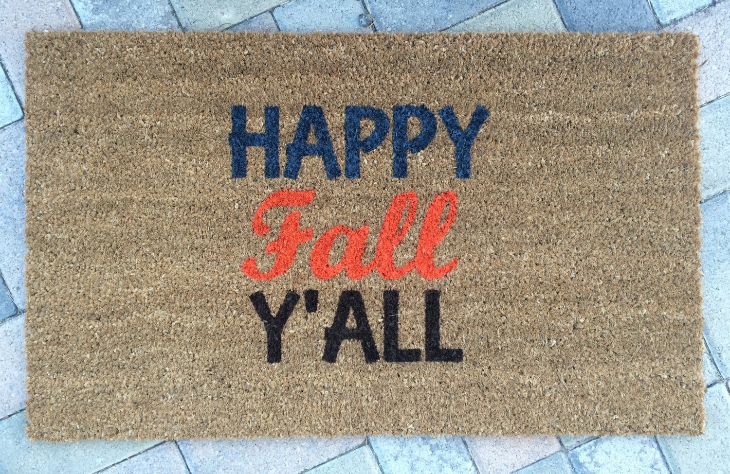 Happy Fall Y'all Doormat | Outdoor Doormats by Nickel Designs