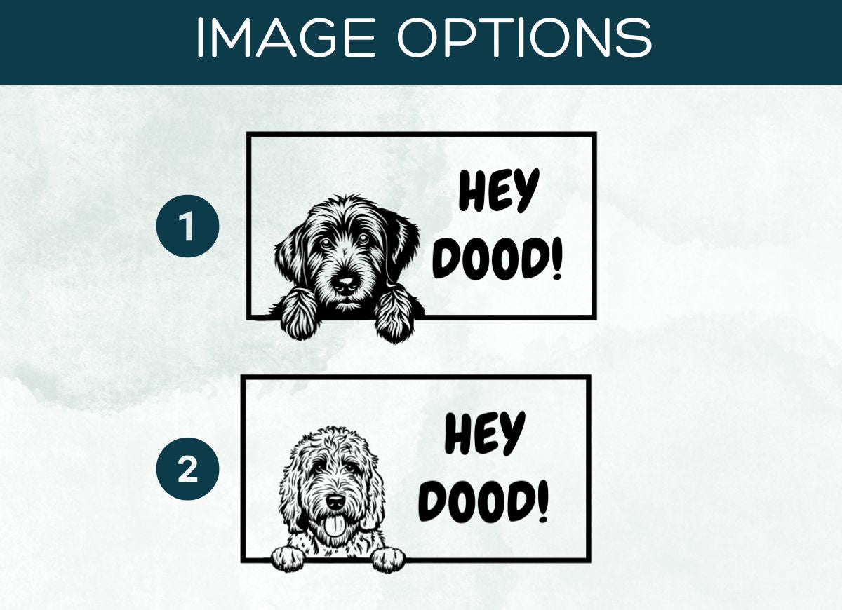 HEY DOOD Funny Doodle Dog Doormat | Pet Doormats | Nickel Designs