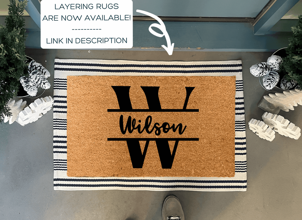 Personalized Last Name Monogram Doormat | Custom Doormats and Gifts