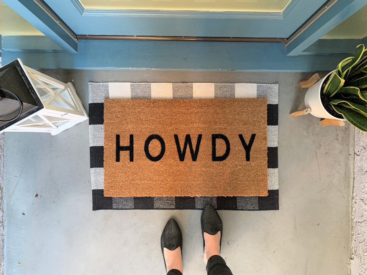 Modern HOWDY Doormat | Modern Door Mats and Porch Decor