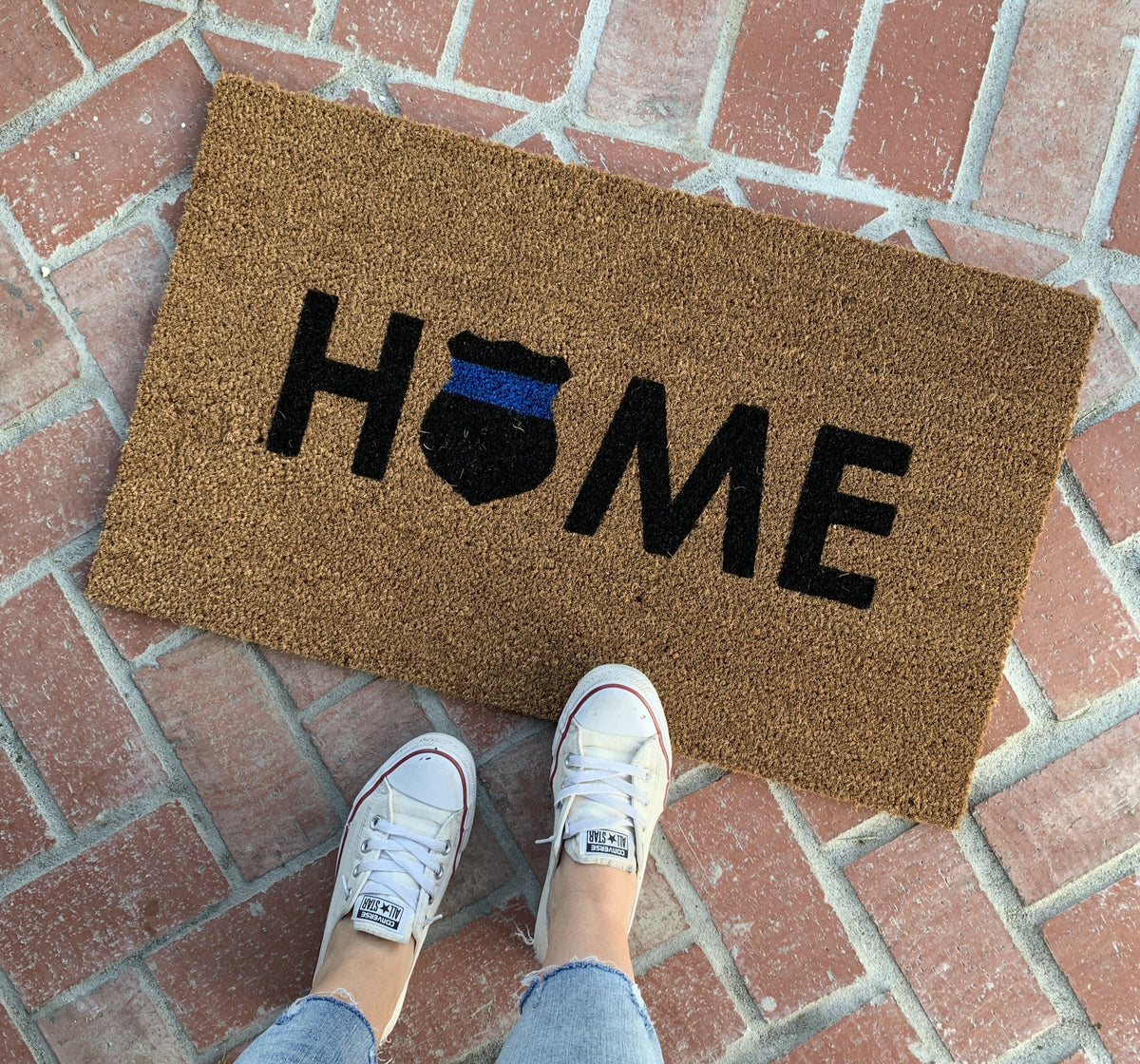 Police Officer Badge Home Doormat