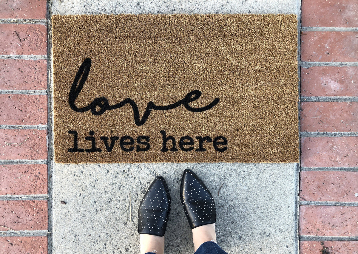 Love Lives Here Custom Newlywed Doormat