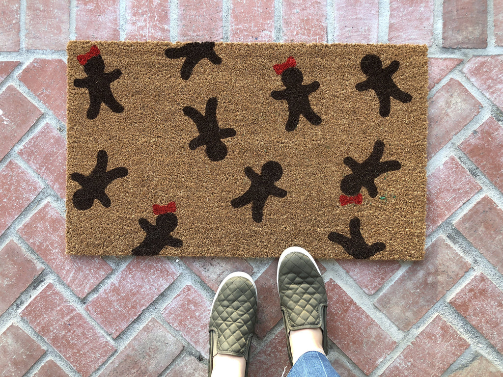 Gingerbread Man Christmas Doormat | Holiday Door Mats and Decor