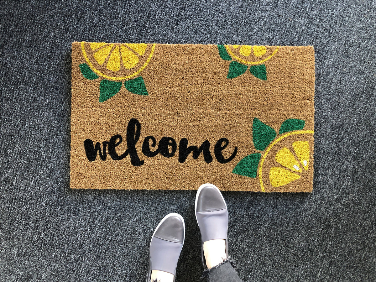 Lemon Pattern Doormat | Summer Doormats and Decor