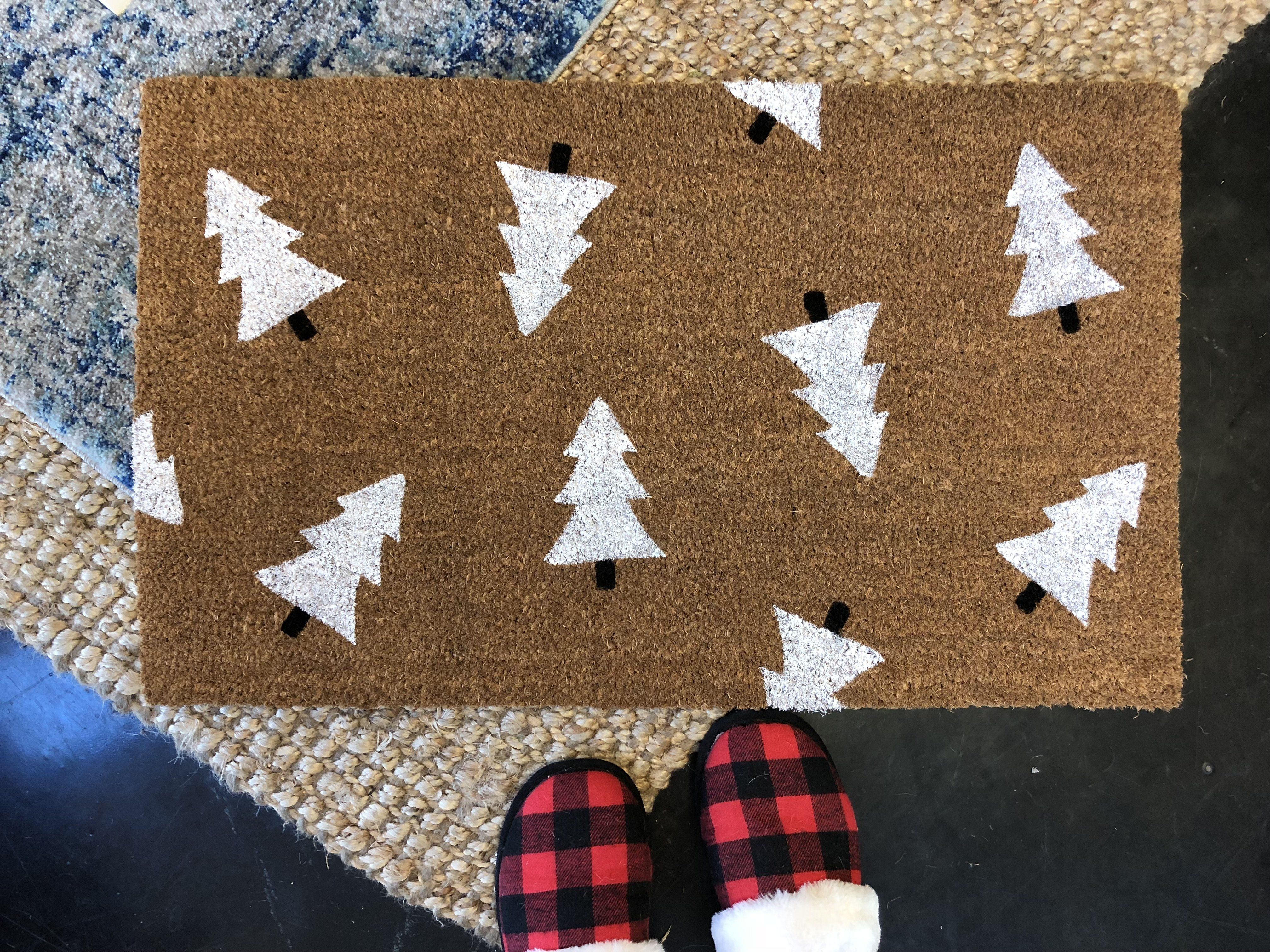Christmas Tree Pattern Doormat | Holiday Doormats by Nickel Designs