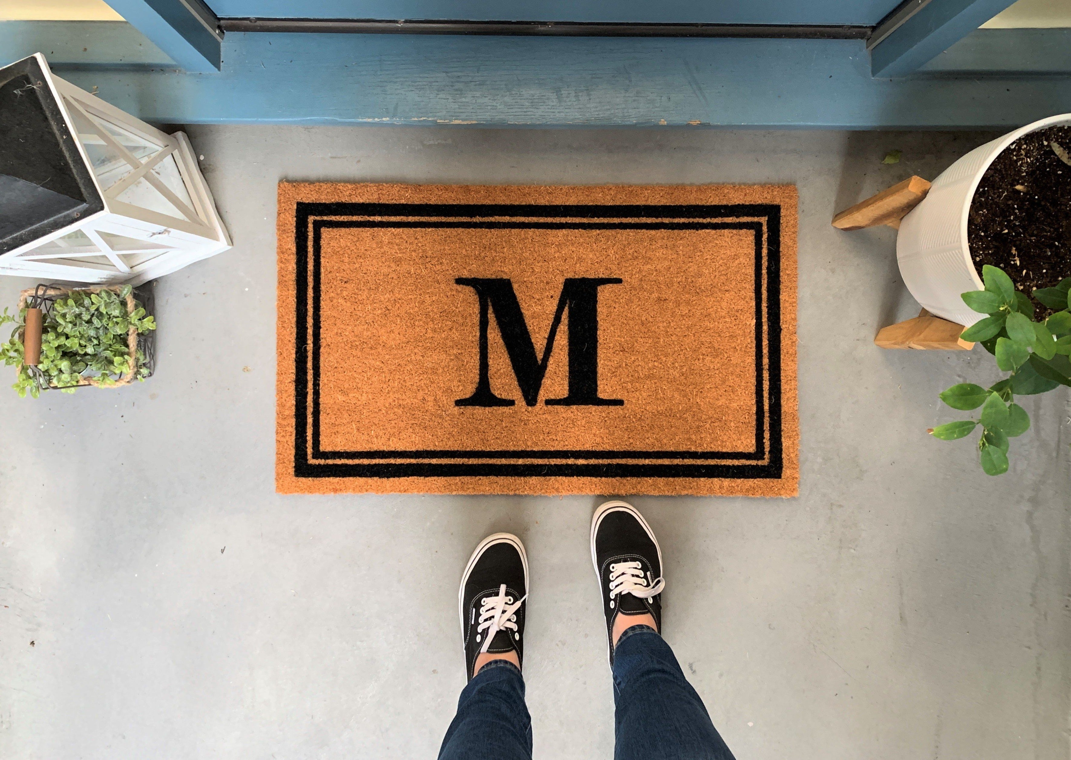 Custom Initial Double Border Doormat