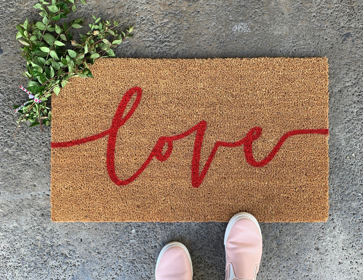 Love Valentine's Welcome Mat | Spring Door Mats by Nickel Designs