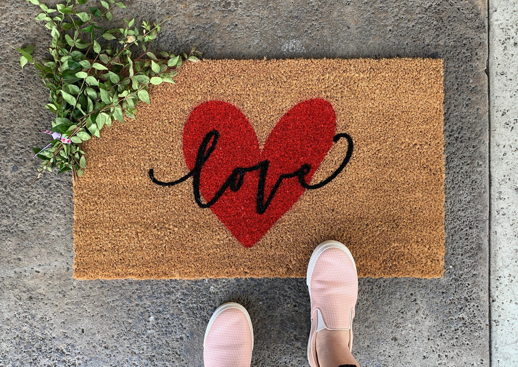 Love Heart Valentine's Doormat | Spring Doormats | Nickel Designs