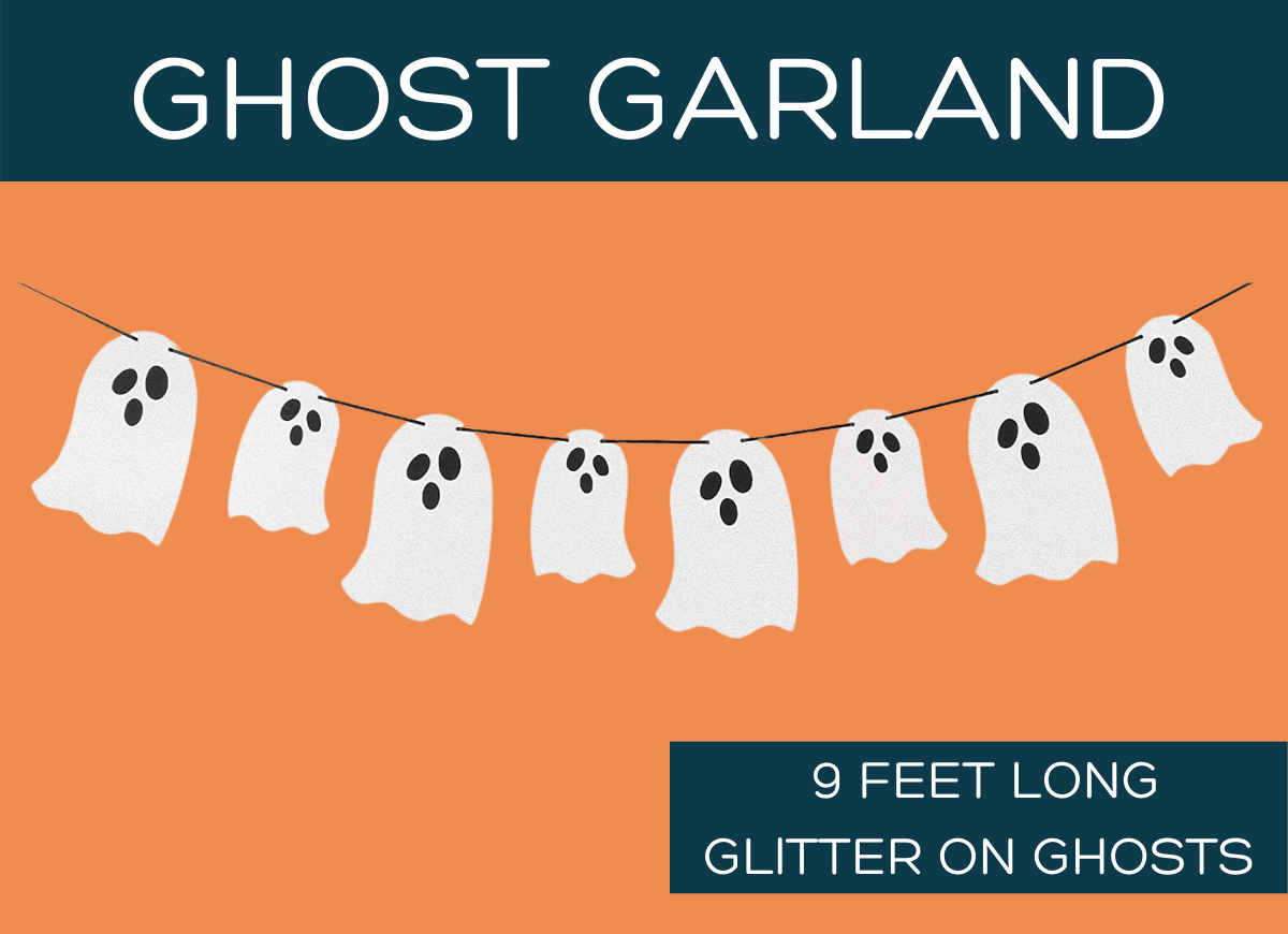 Ghost Garland Party Banner | Halloween Decorations | Nickel Designs
