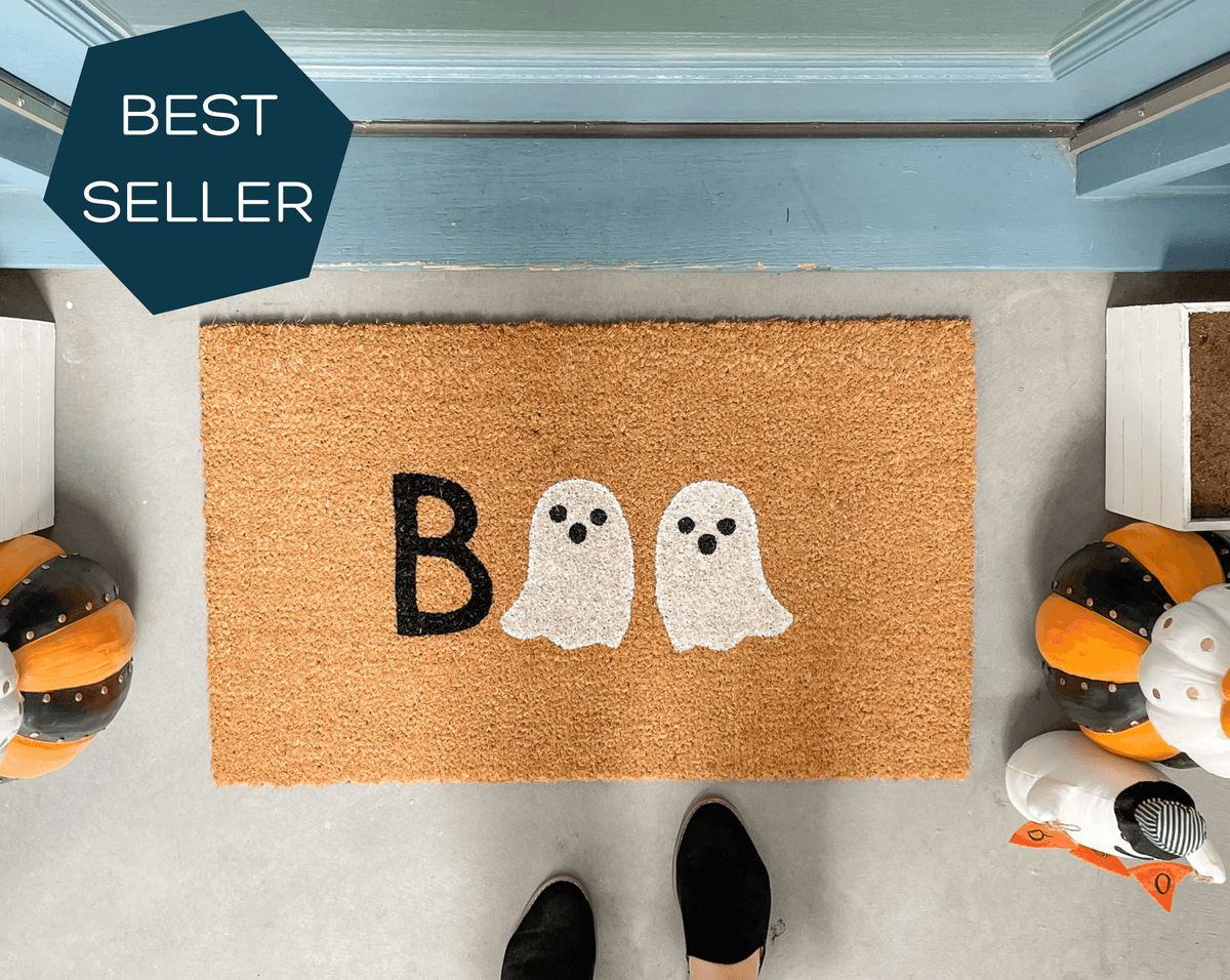 Boo Halloween Ghost Doormat | Halloween Decor by Nickel Designs