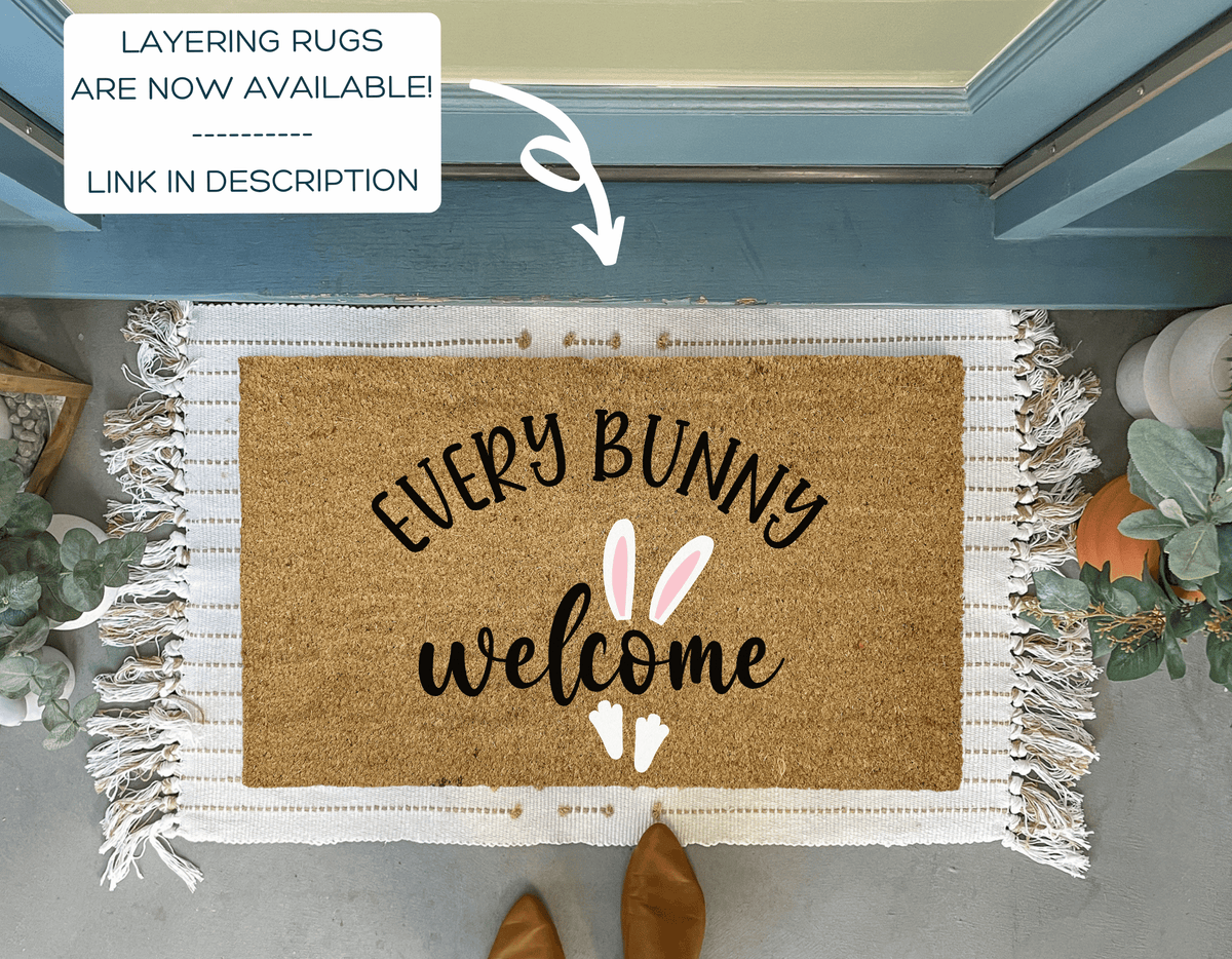 Every Bunny Welcome Doormat | Bunny Doormats by Nickel Designs