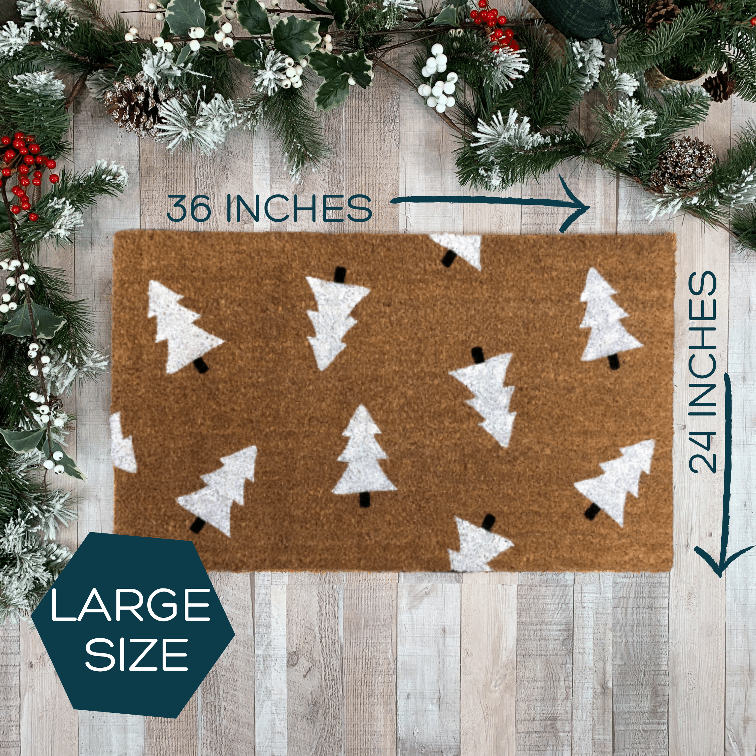 Christmas Tree Pattern Doormat | Holiday Doormats by Nickel Designs
