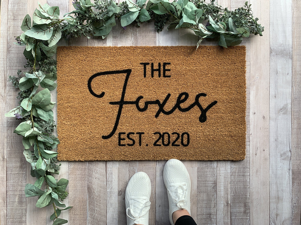 Custom Script Last Name Doormat
