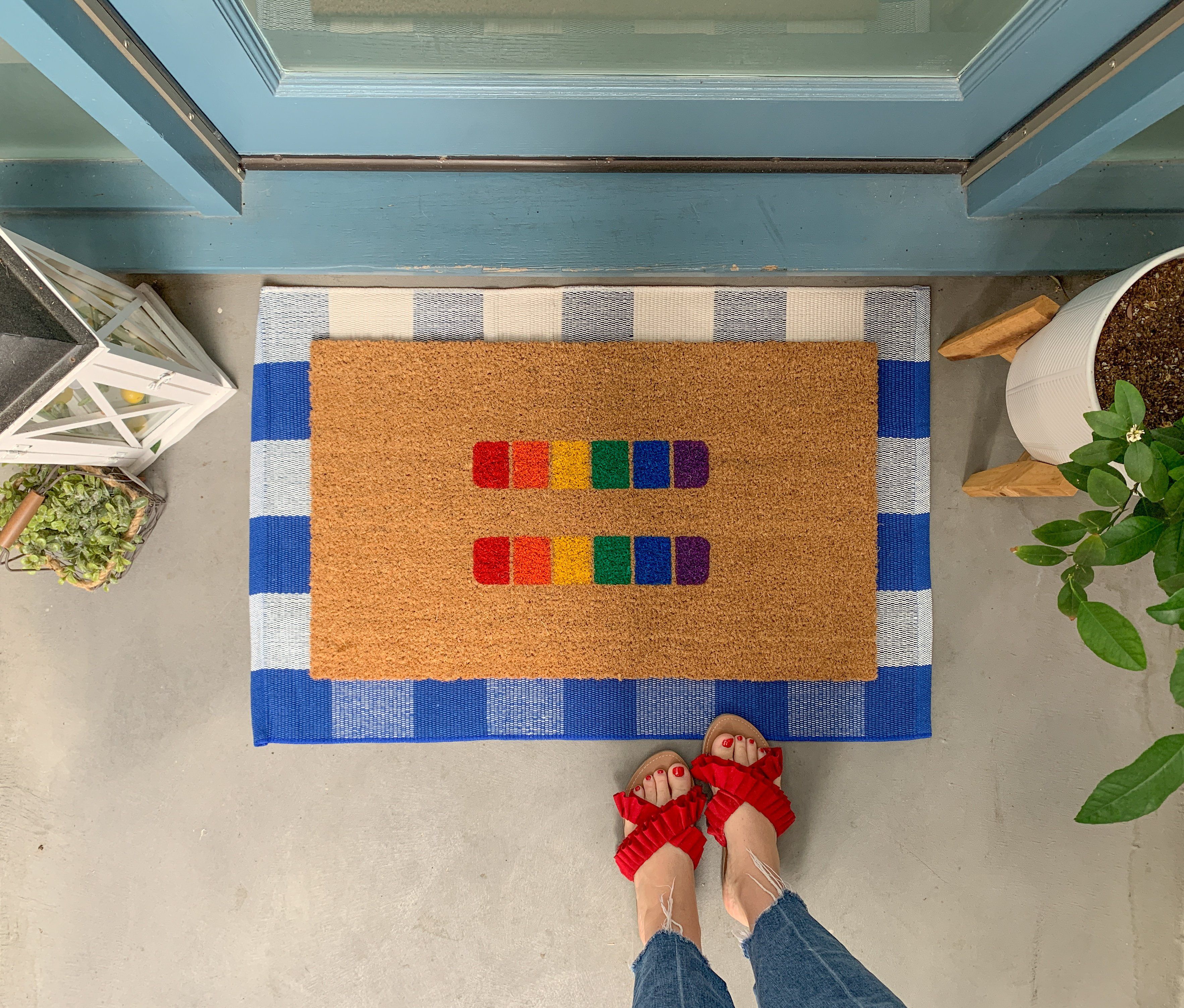 Equality Symbol Rainbow Pride Door Mat