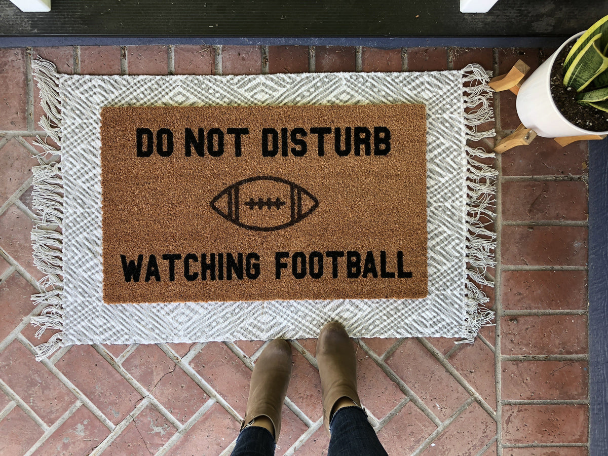 Fall Football Doormat | Fall Porch Decor by Nickel Designs Doormats