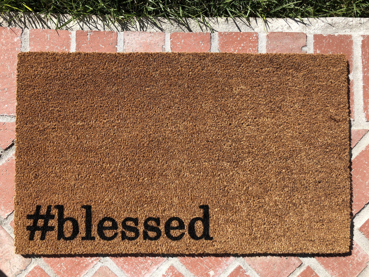 Hashtag Blessed Religious Doormat | Christian Decor | Nickel Designs