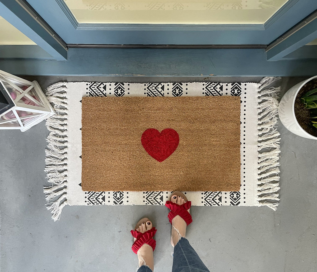 Heart Doormat | Outdoor Decor for Valentine's Day by Nickel Designs