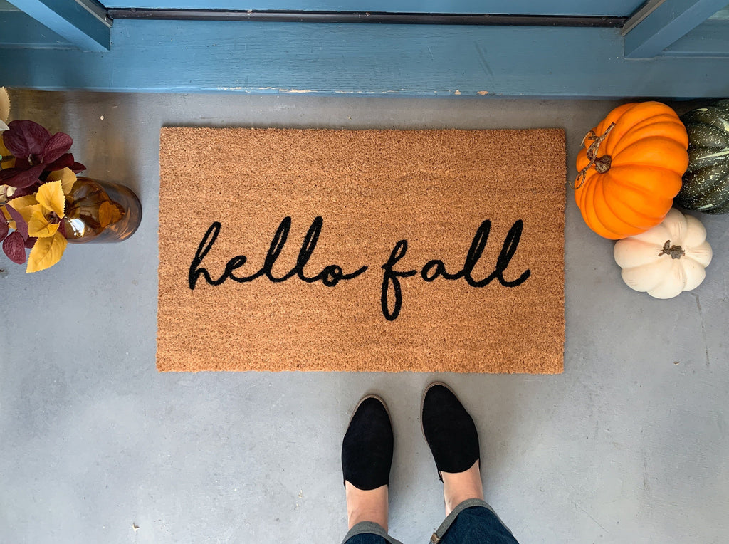 Hello Fall Welcome Mat | Outdoor Doormats | Nickel Designs