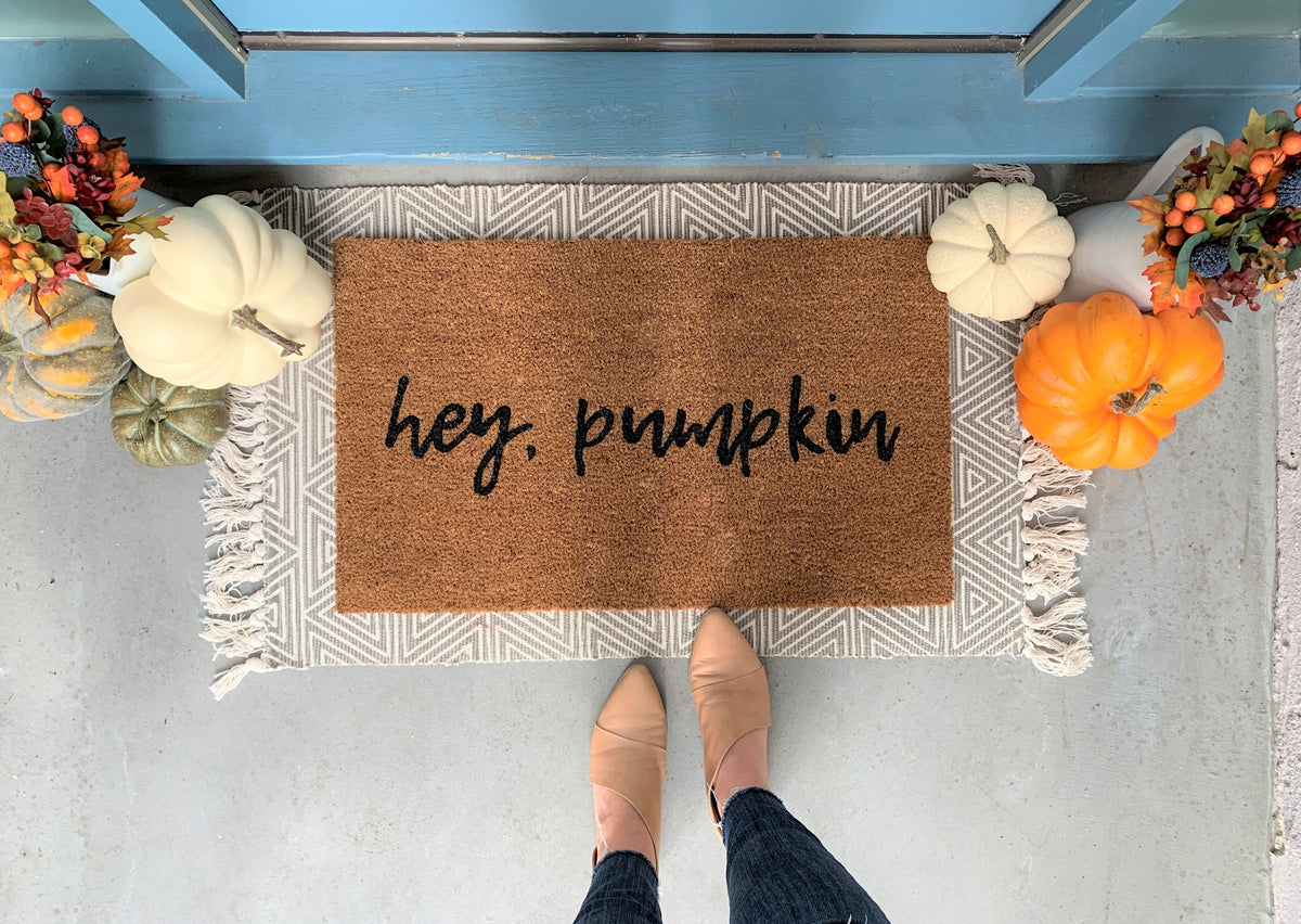 hey pumpkin doormat | Funny Fall Doormats | Nickel Designs Doormats