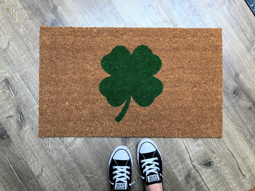Shamrock Welcome Mat | St. Patricks Day Decorations | Nickel Designs