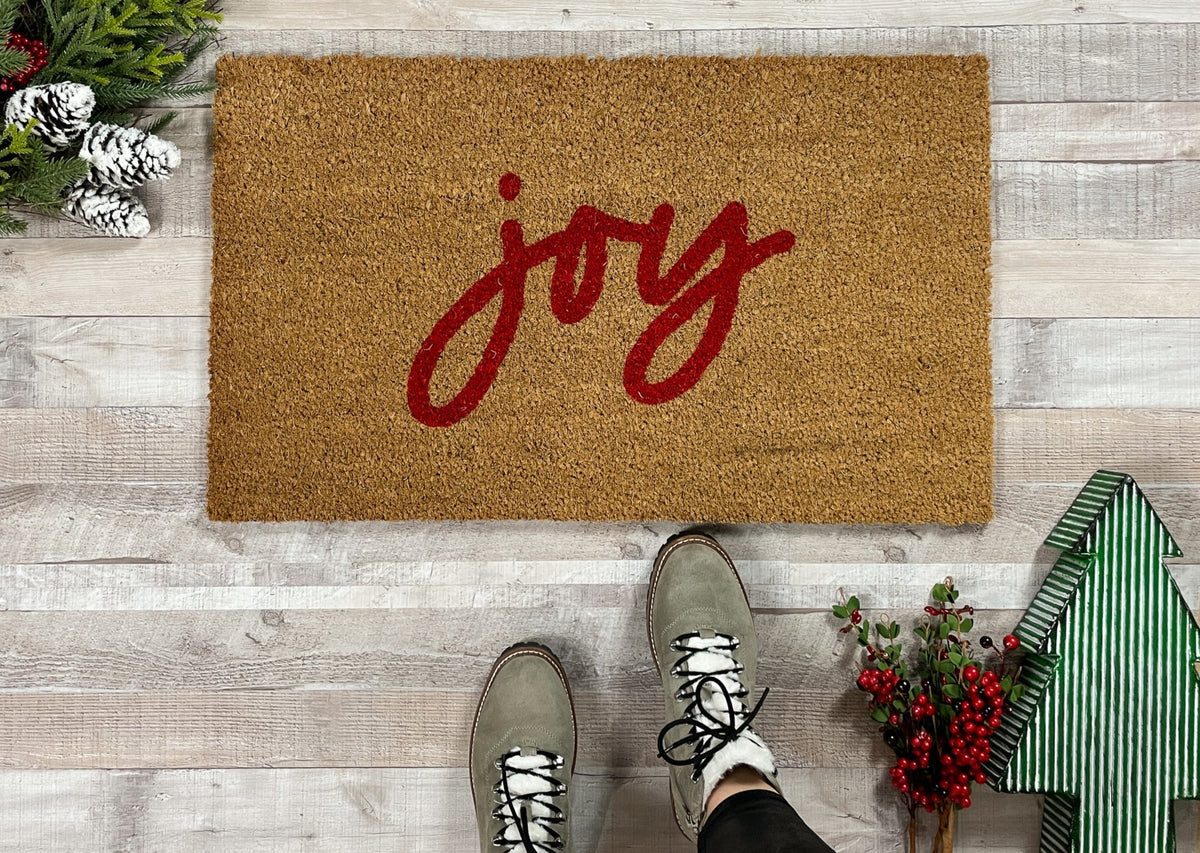 joy Holiday Doormat | Outdoor Doormats by Nickel Designs
