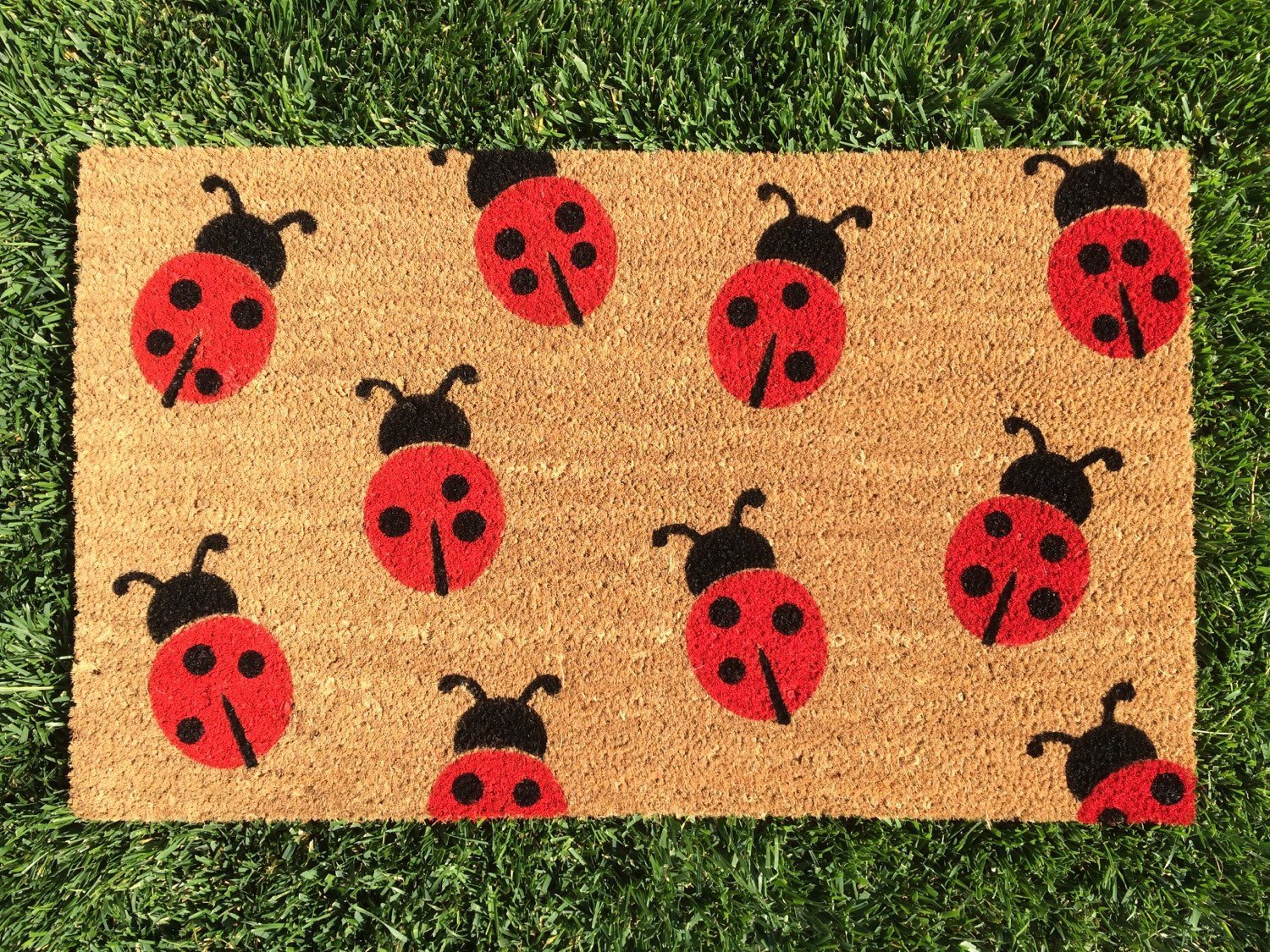 Custom Ladybug Pattern Doormat | Nickel Designs | Summer Doormats