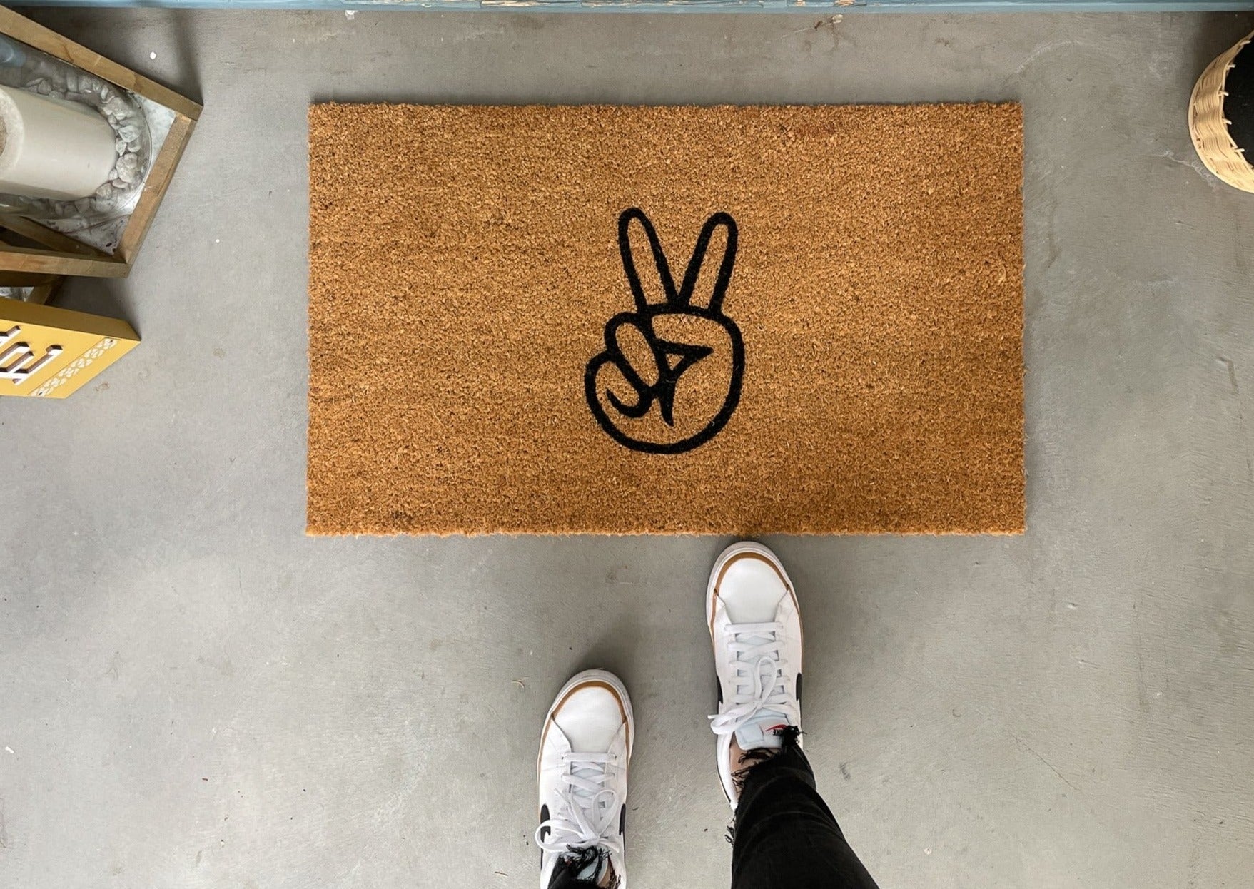 Peace Sign Doormat | Modern Doormats and Decor | Nickel Designs