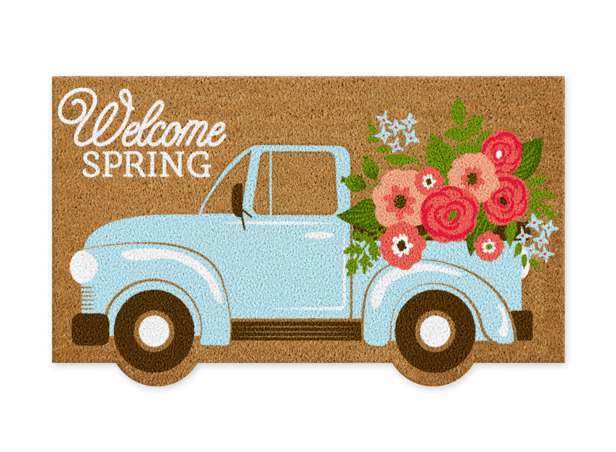 Spring Truck Doormat | Spring Front Porch Decor | Nickel Designs