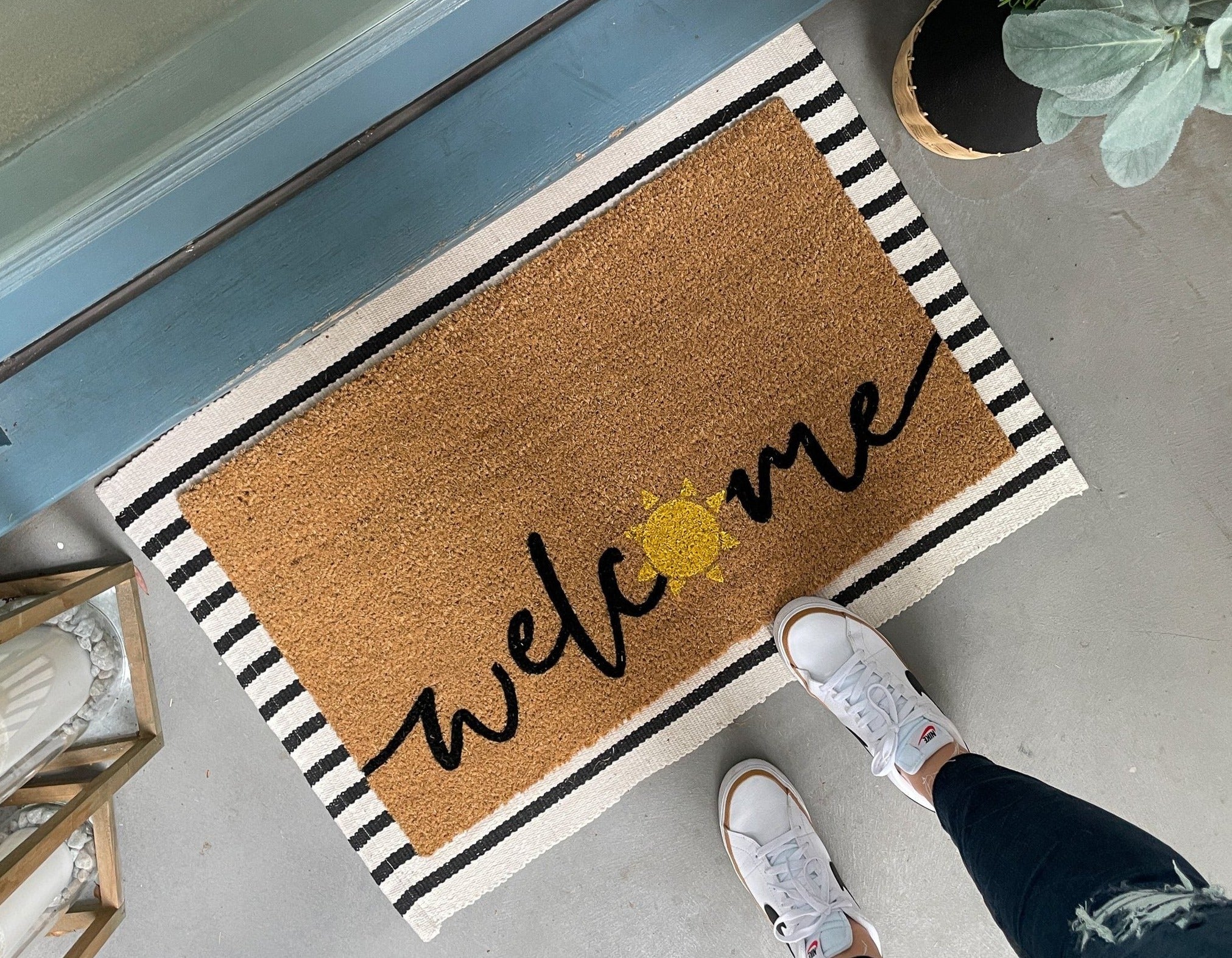 Welcome Sun Summer Doormat | Colorful Doormats | Nickel Designs