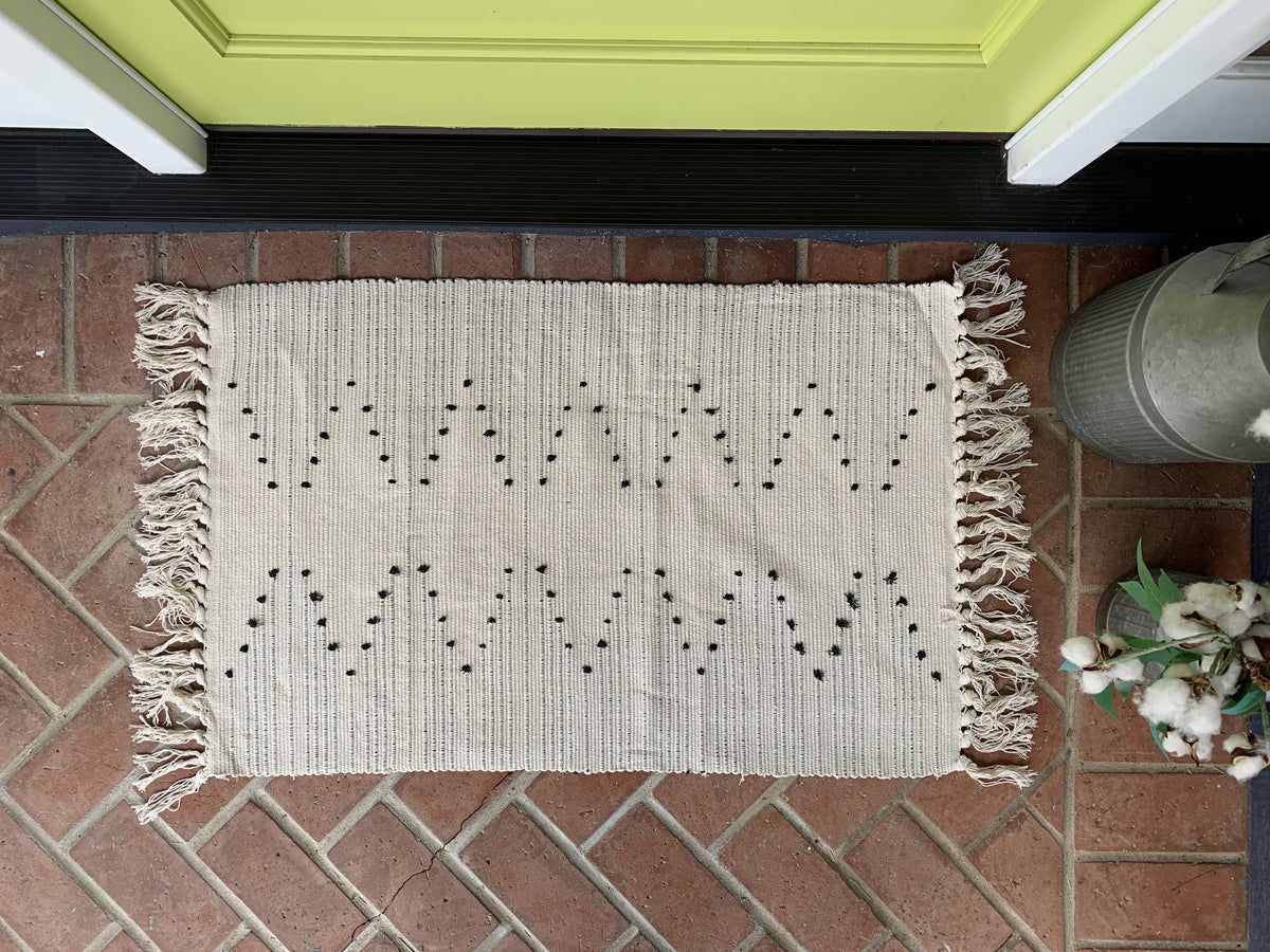 Woven Cream Accent Rug