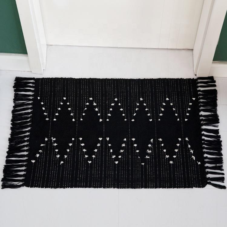 Black Woven Accent Rug | Entryway Rugs | Nickel Designs Doormats