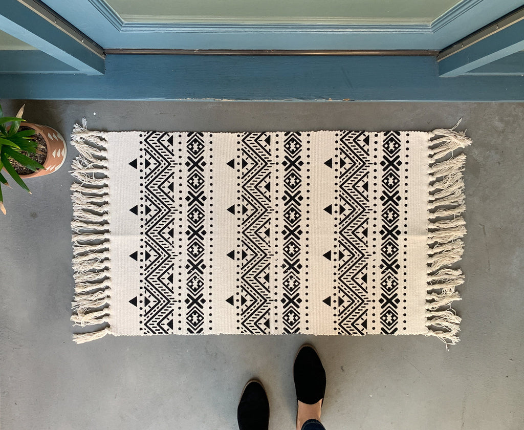 Boho Style Entryway Rug | Doormat Layering Rugs by Nickel Designs